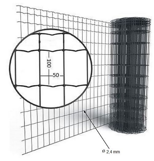 KIT 25 ML DE GRILLAGE SOUDÉ Ht 1m80 - Ø 2,4mm - Maison de la clôture
